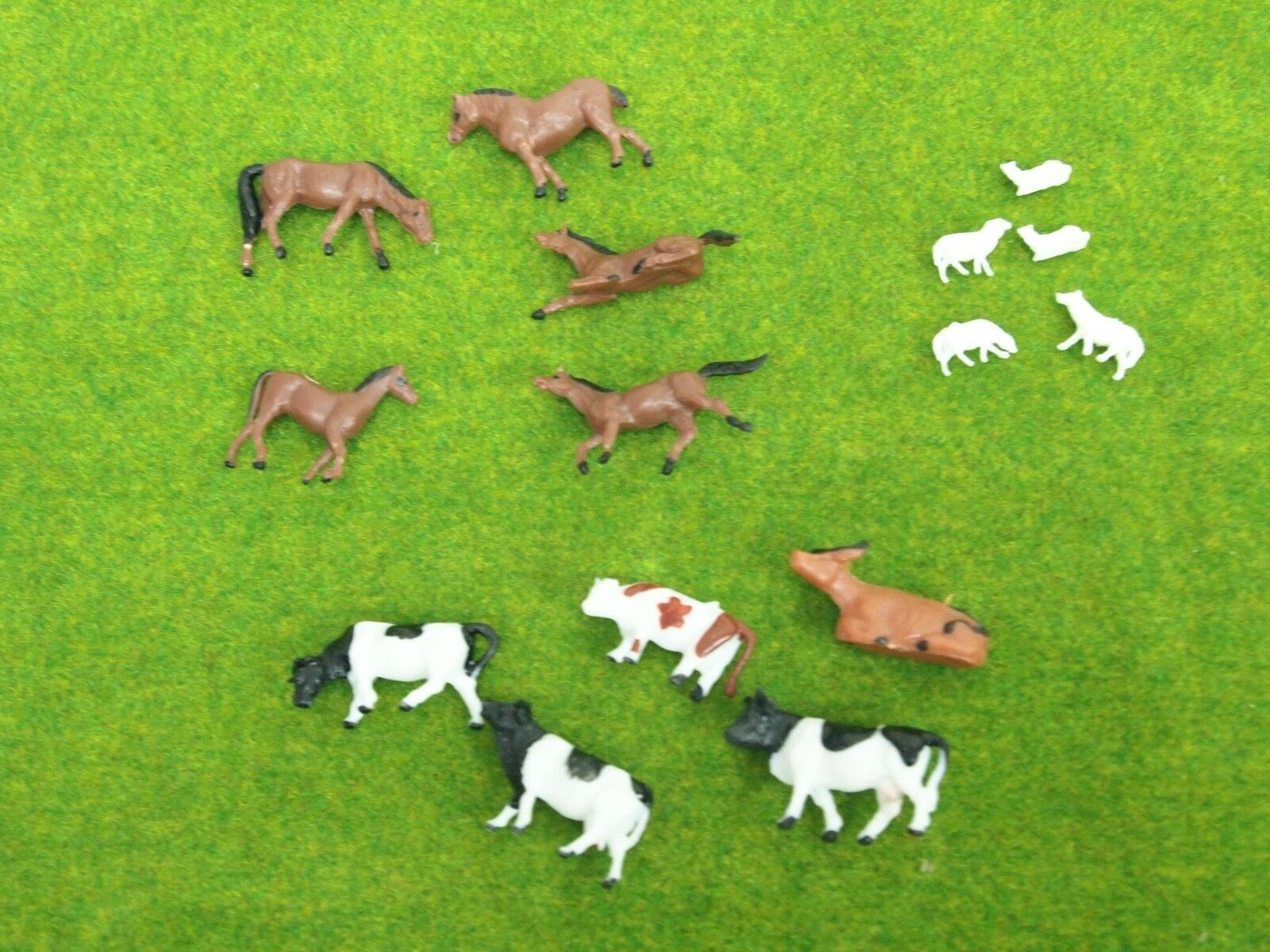 lot 15 pcs Ho scale animals 1:87 for Model train layout Farm ( horse ...
