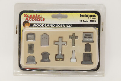 HO 1:87 Woodland Scenics A1856 Tombstones 11 Pcs Figures | eBay