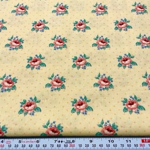Vintage Kessler BELLE Concord Fabrics Teflon Florals on Yellow by the ...