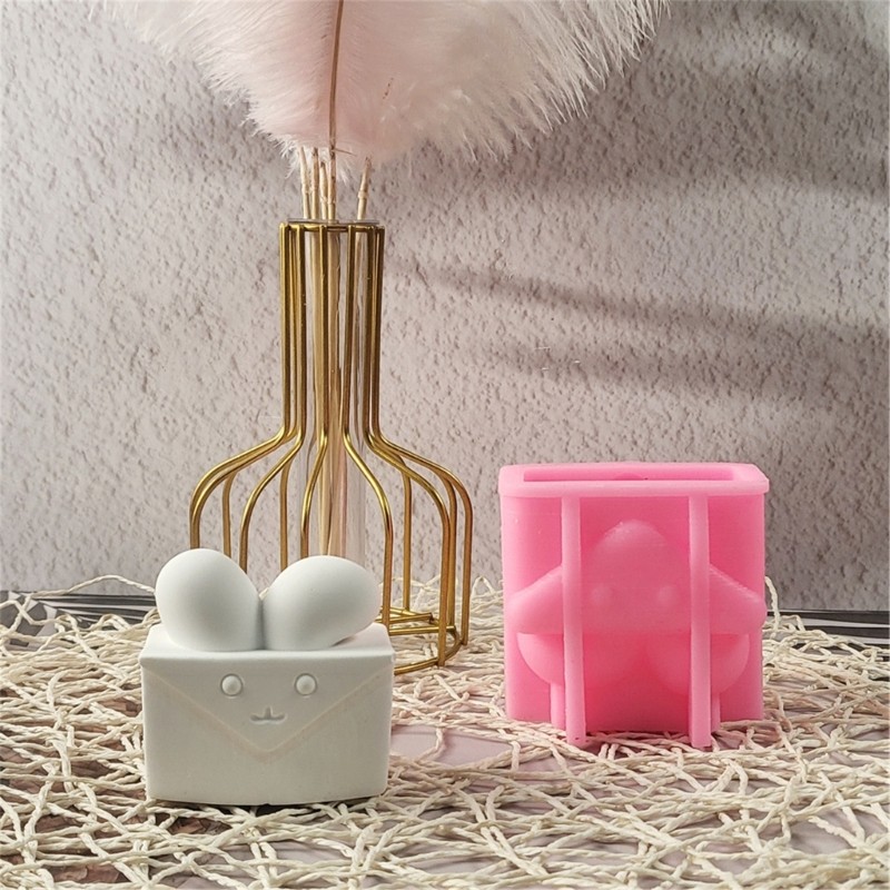 Bunnies Ear Envelope Figurine Silicone Molds Cement Gypsum Silicone ...