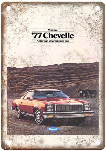Vintage 1977 Chevrolet Chevelle Auto Ad Retro Look Reproduction Metal ...