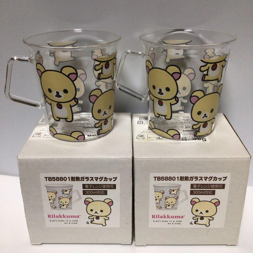 Brand new Korilakkuma heat-resistant glass mugs (2013) - Rare Very Good ...