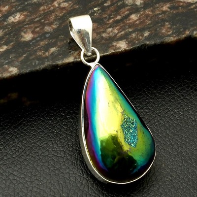 Titanium Druzy Gemstone Handmade Pendant Jewelry Gift For Christmas 2 ...
