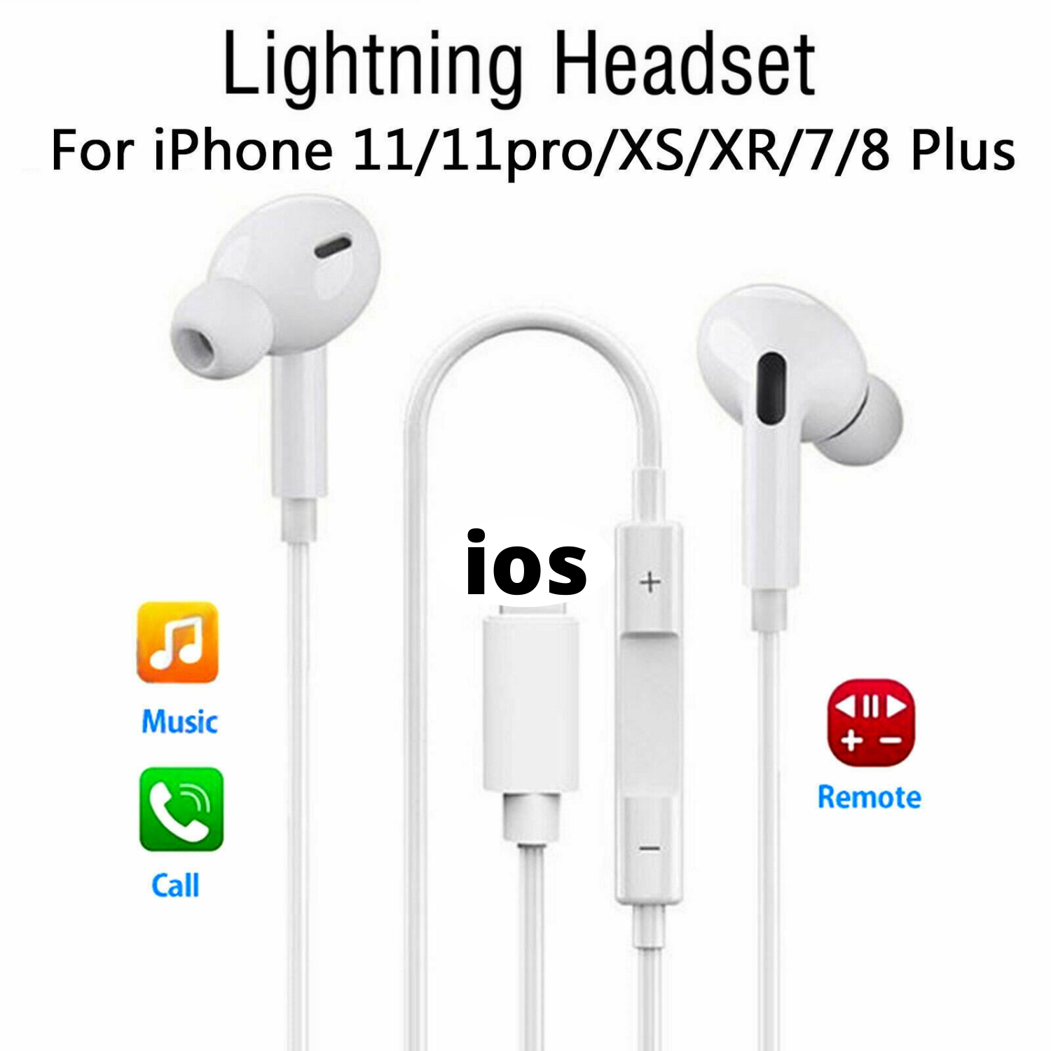 Wired Earphones Headphones Bluetooth For iPhone 14 Pro Max 12 11 Pro 7 ...