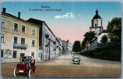 SAMBOR POLAND UKRAINE LVOV REGION UL. JAGIELLONSKA ANTIQUE POSTCARD | eBay