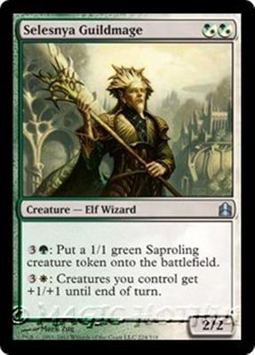SELESNYA GUILDMAGE Commander 2011 MTG White/Green Creature — Elf Wizard ...