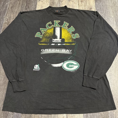 Vintage Green Bay Packers Riddell Helmet L/S Tshirt 2XL | eBay