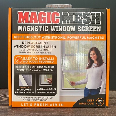 Magic Mesh Magnetic Window Screen, Suitable for Most Windows up to 55 ...