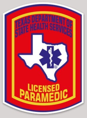 2 Inch Non-Reflective State of Texas Licensed Paramedic Vinyl Sticker ...