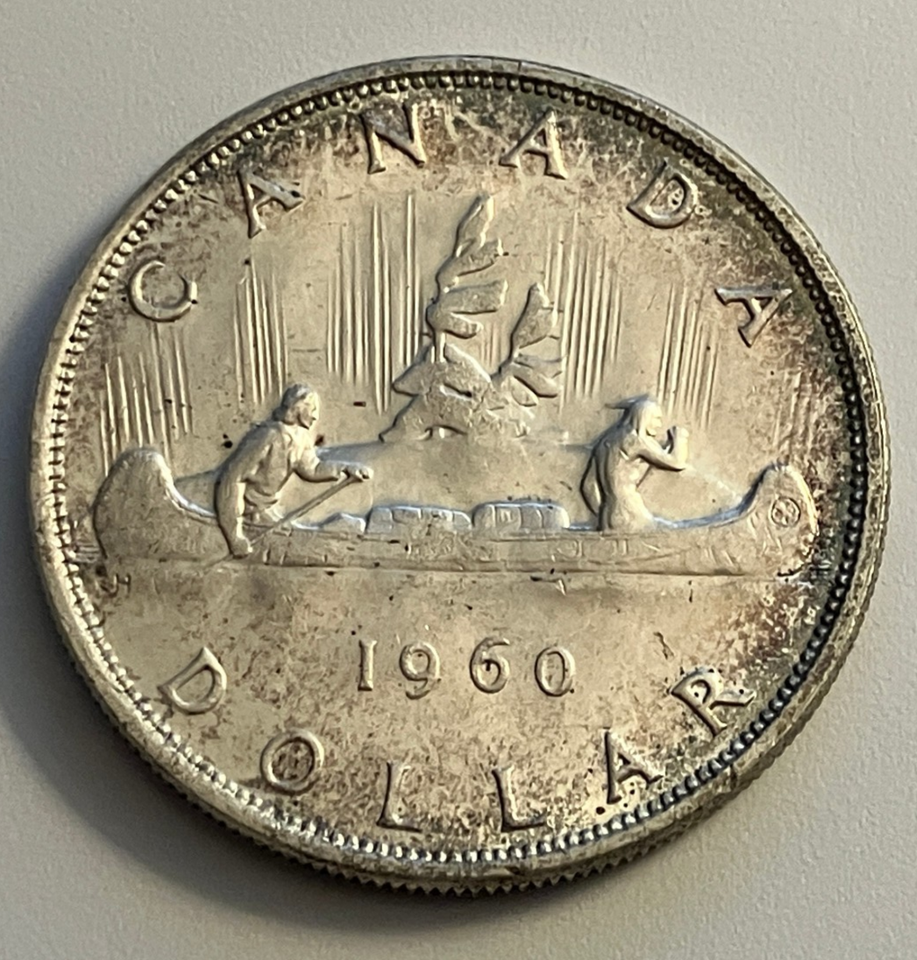 1960 Canadian Silver Dollar Queen Elizabeth II Ungraded Coin 80% Silver ...