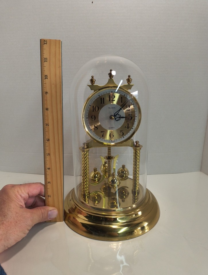 Quality Craftsmanship SLOAN German Clock Quartz w Glass Dome | eBay