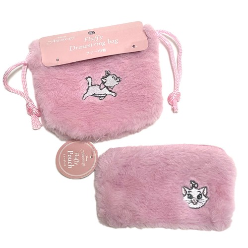 Fashionable Cat Marie chan Fur Drawstring Fur Pouch Pink Disney | eBay