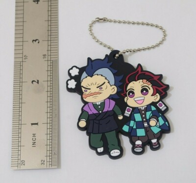 Demon Slayer Kimetsu Yaiba Tanjiro Genya Rubber Keychain Anime 3066 | eBay