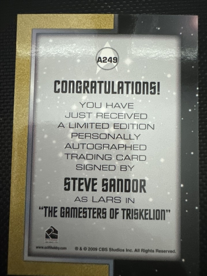 Star Trek TOS Autograoh Card A249 - Steve Sandor as Lars | eBay