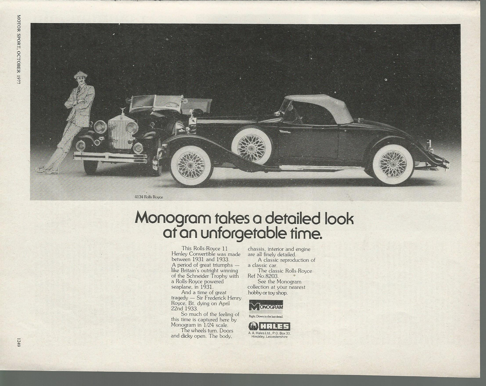 1931 ROLLS ROYCE Monogram model advertisement, British advert 1977 | eBay