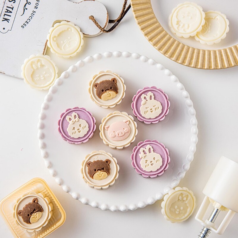 DIY 3D Mooncake Mold Set Cartoon Pattern Design Mooncake Press Mold | eBay