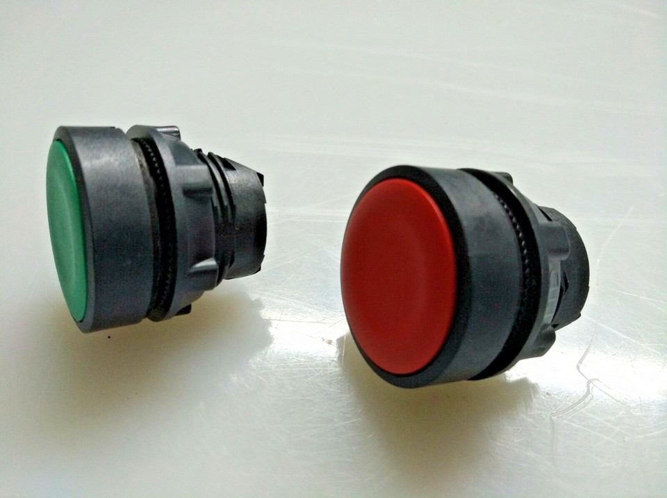 5pc.Schneider ZB5AA3 Green+5pc.Schneider ZB5AA4 Red Flush Pushbutton ...