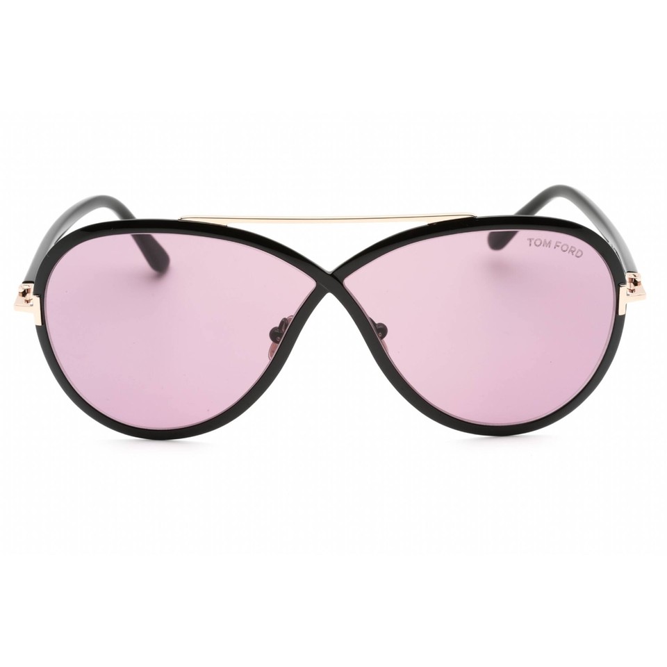 Tom Ford Women's Sunglasses Full Rim Shiny Black Oversized Frame FT1007 ...