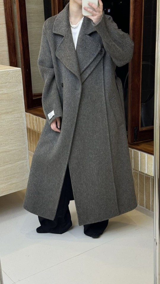 Women Long Wool-Feel Wrap Coat Belted Winter Elegant Brown | eBay