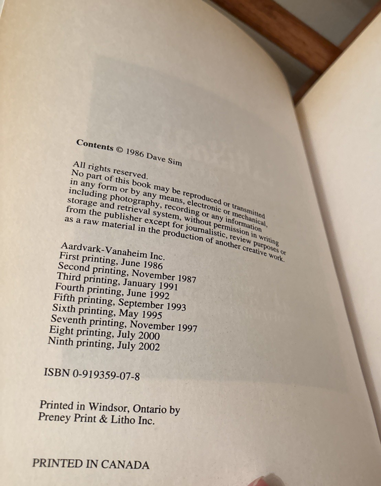 Cerebus Vol. 2 High Society by Dave Sim Vintage Graphic Novel 9th ...