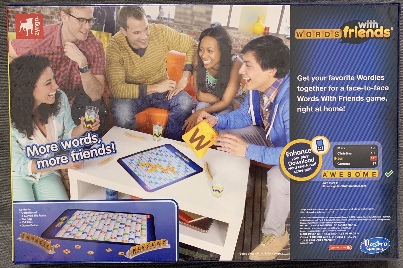WORDS WITH FRIENDS BOARD GAME - ZYNGA - HASBRO GAMING BRAND NEW IN BOX ...