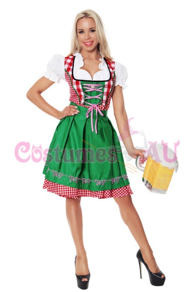Ladies Oktoberfest Beer Maid Wench German Bavarian Heidi Fancy Dress ...
