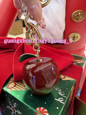 Coach Cherry Bag Charm Keychain Glitter Resin Metal Alloy Red Apple ...