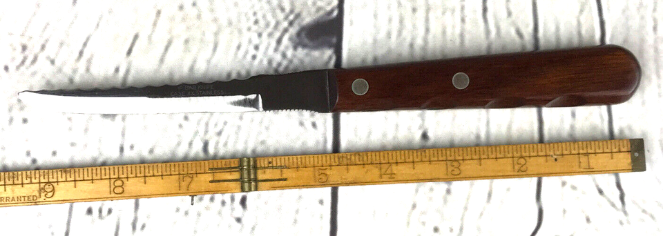 Case XX Stainless Kitchen Knife P Bar Serrated Straight Wood Handle ...