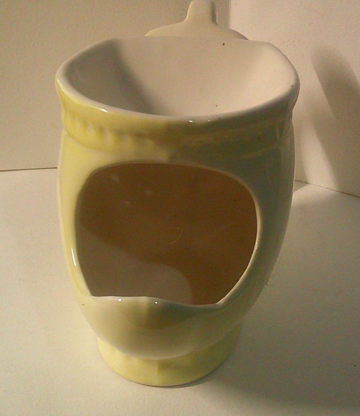 Antique Porcelain Shaving Scuttle Mug Cup Rose Floral Design Yellow ...