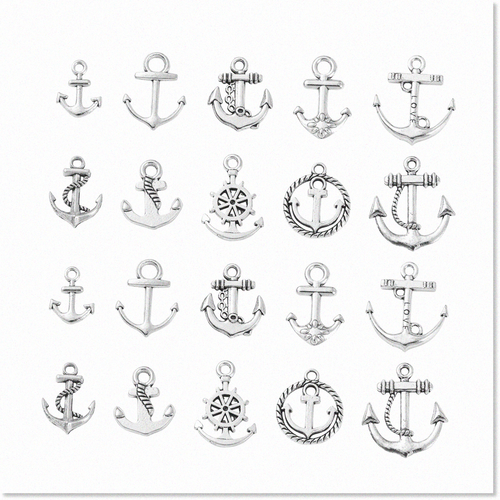 100 Pcs Vintage Nautical Anchor Charms Collection - Perfect for Jewelry ...