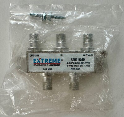 Extreme Broadband 4-Way 1GHz Digital Coax Cable Splitter 5-1002 MHz ...