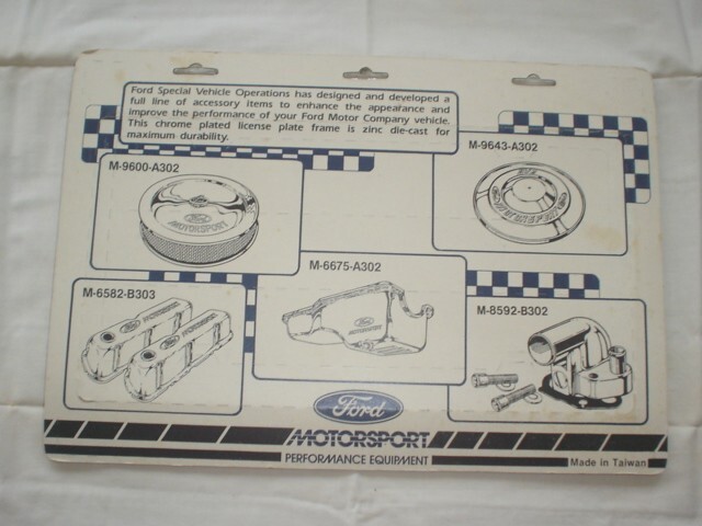 VINTAGE FORD MOTORSPORT SVO RANGER LICENSE PLATE FRAME M-1828-F1 PA2501 ...