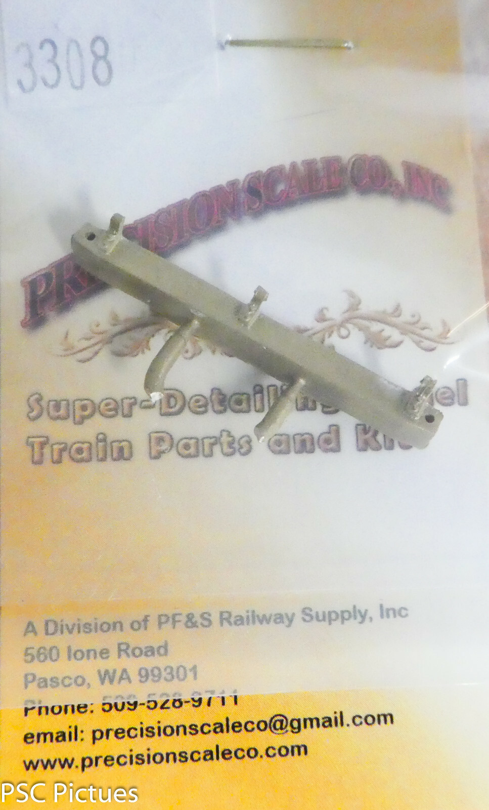 Precision Scale HO #3308 Beam w/Poling Pockets & Lift Bar, "Steel ...