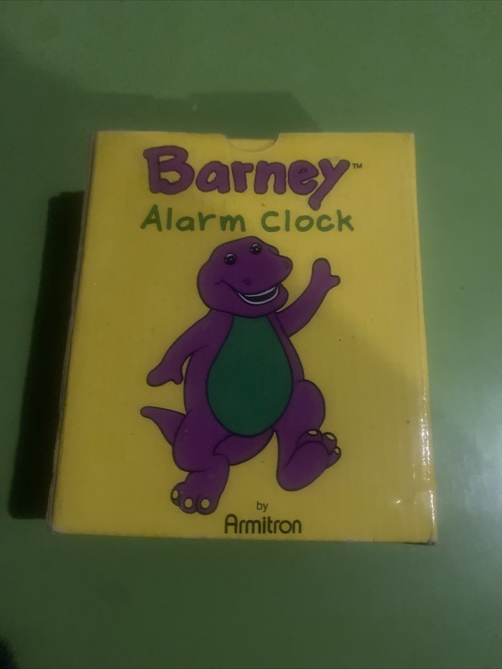 Vintage Barney Purple Dinosaur Alarm Clock Armitron 1993 Battery ...