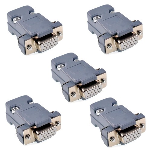 5pcs DB15 VGA D-SUB Female Connector Kit with Plastic Housing | eBay
