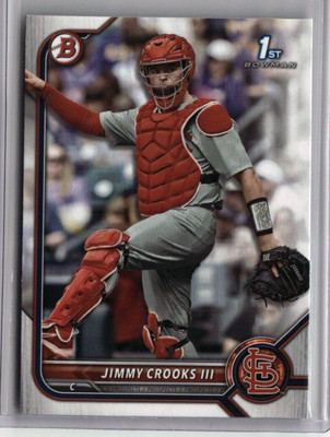 JIMMY CROOKS III ROOKIE 1ST BOWMAN BASEBALL #BD-178 2022 MLB ST. LOUIS ...