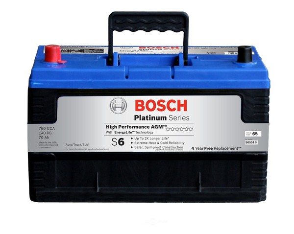 Battery-S6 High Performance AGM - CCA: 750 Bosch S6551B for sale online ...