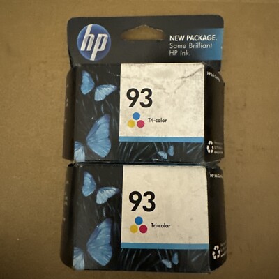 x2 new OEM HP Ink 93 Color Pack Exp 10-12 Cartridges pack lot twin in ...