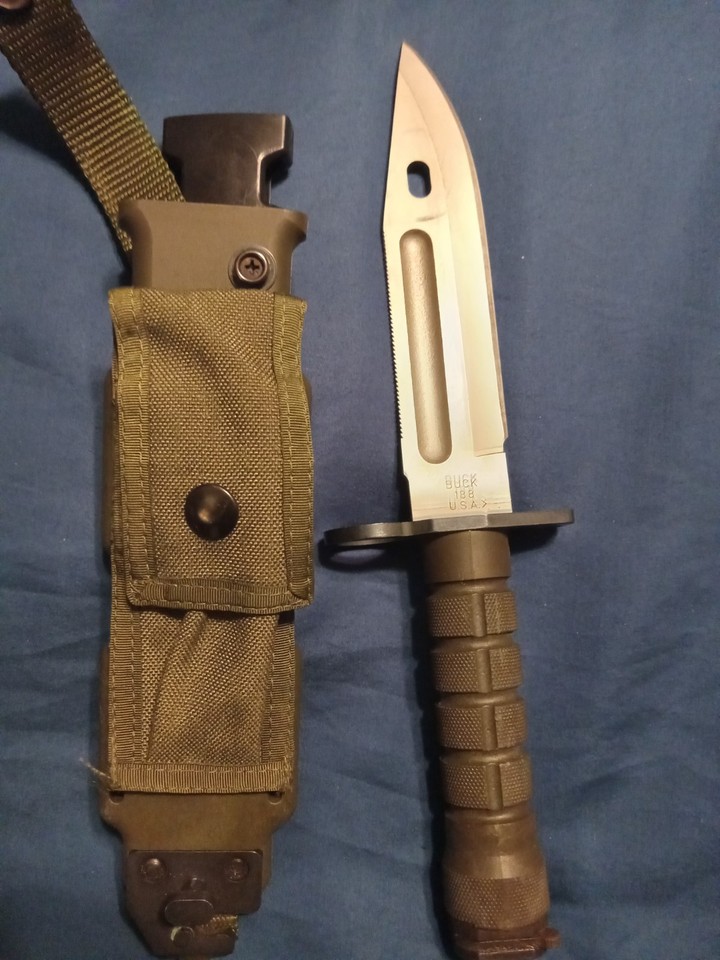 BUCK 188 PHROBIS III M-9 FIXED BLADE with BIANCHI SCABBARD, 1987 NOS | eBay