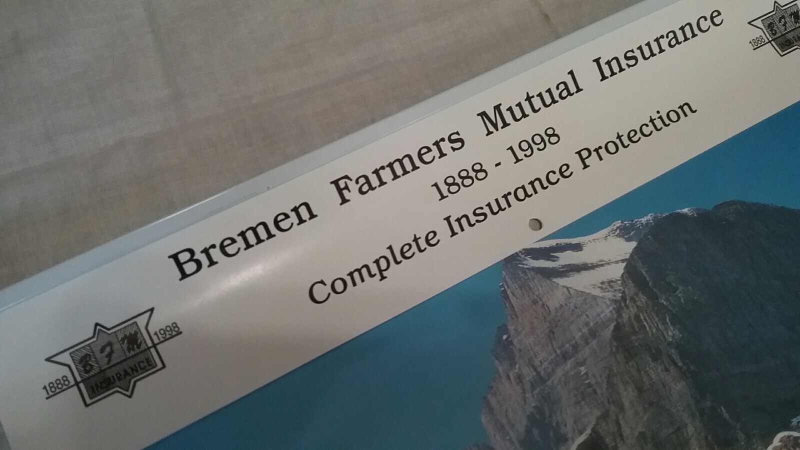 Bremen Kansas Farmers Mutual Insurance 1888-1998 Picture Calendar | eBay