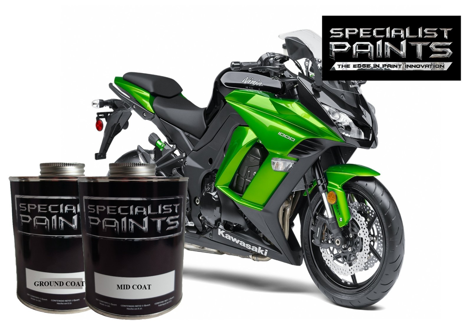 PINT KIT OF KAWASAKI - CANDY LIME, MOTORCYCLE, AUTOMOTIVE, HOTROD, HOK ...
