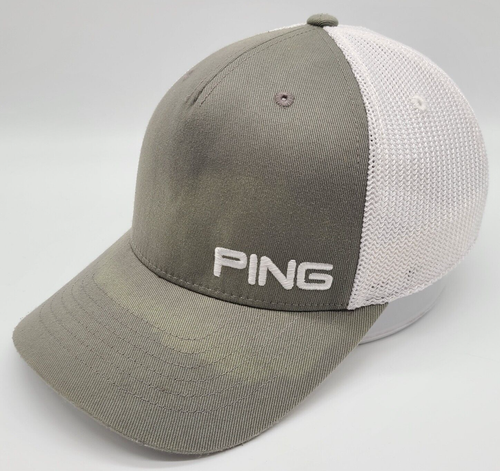 Ping Distressed Olive Green One Ten Yupoong White Mesh Snapback Trucker ...