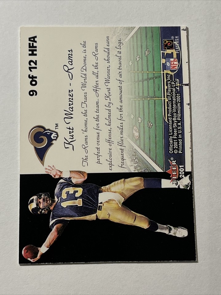 2001 Fleer Premium Kurt Warner Home Field Advantage | eBay