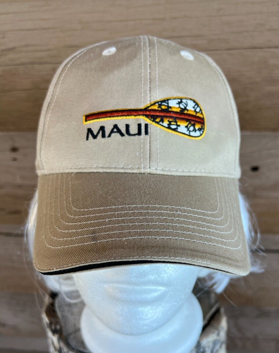 Maui Hawaii Baseball Cap Embroidered Turtle Oar Tan Hat By Hawaiian ...