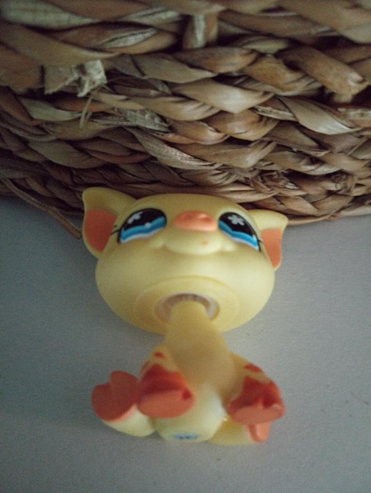 Hasbro LPS PETSHOP Littlest Pet shop COCHON PIG Jaune Yeux bleu Fleurs ...
