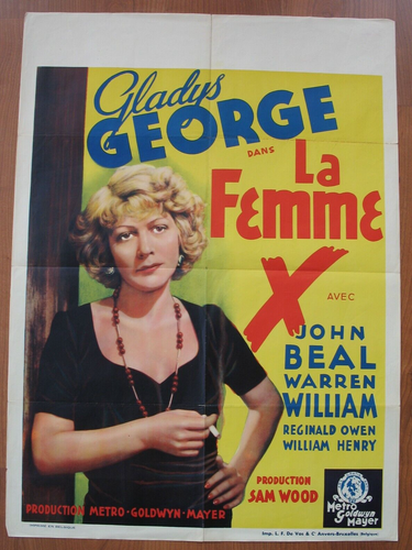 MADAME X (1937) Original Release Pre-War Belgian Poster, Gladys George ...