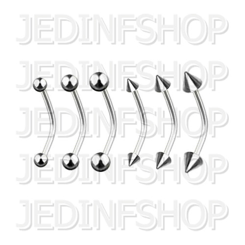 Curved Barbell Banana Bar | 2.4mm (10g) - 10mm 12mm 14mm 16mm ...