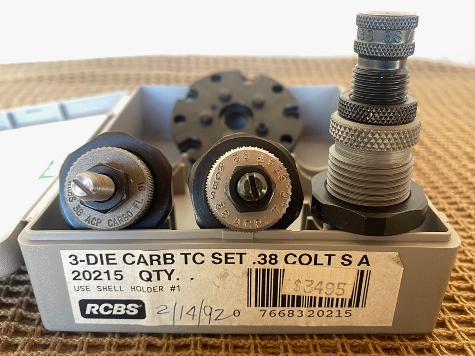 RCBS .38 Super/ACP 3-Die Carbide TC Set and #1 Shell Plate - RCBS 20215 ...