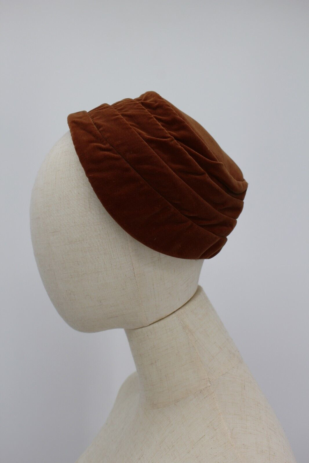 Antique Vintage Hat Bonnet Womens Medium Brown Velvet… - Gem
