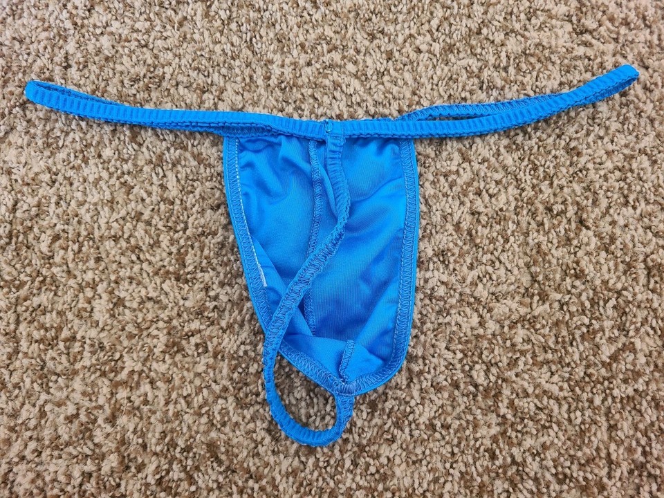 Men's Vintage Kiniki Nylon Thong Size XL Color Blue G String Thong Back ...